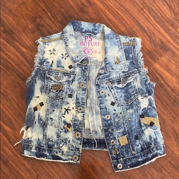 Juicy Couture | Other | Custom Embellished Denim Vest | Poshmark
